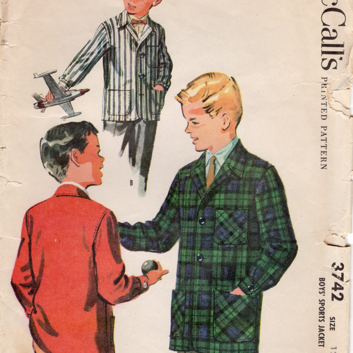1950's McCall’s Child’s Sports Jacket pattern - Chest 30" - No. 3742 ...