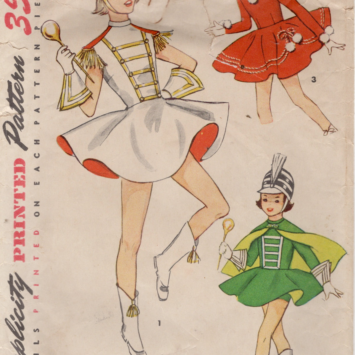 1950's Simplicity Majorette and Skating Costume Pattern - Bust 30" - N ...