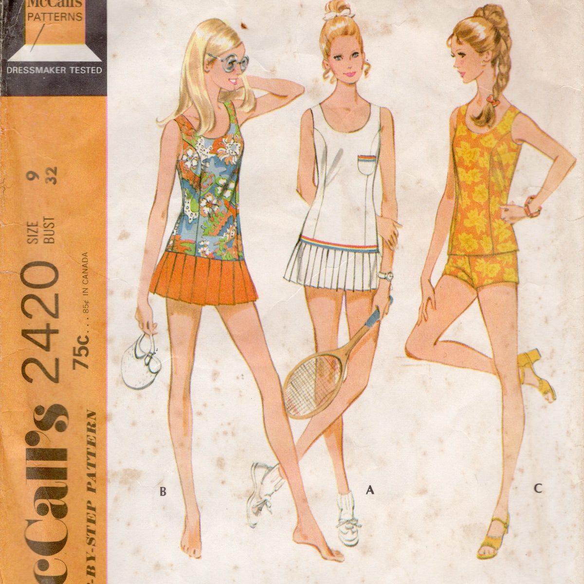 1970's McCall's Sports Separates Pattern for Princess Seam Tank Top wi ...