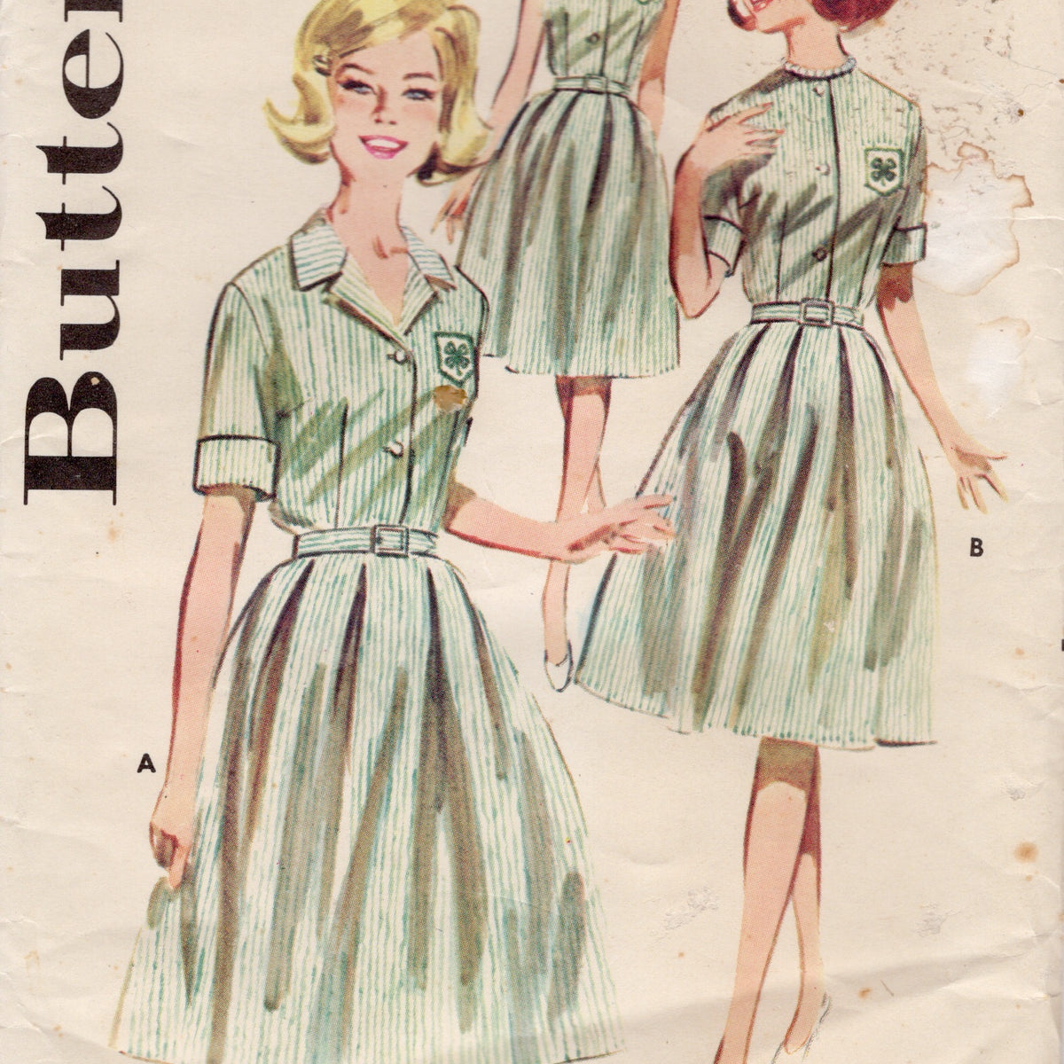 1960's Butterick 4-H Uniform Blouse and Skirt Pattern - Bust 38" - No ...