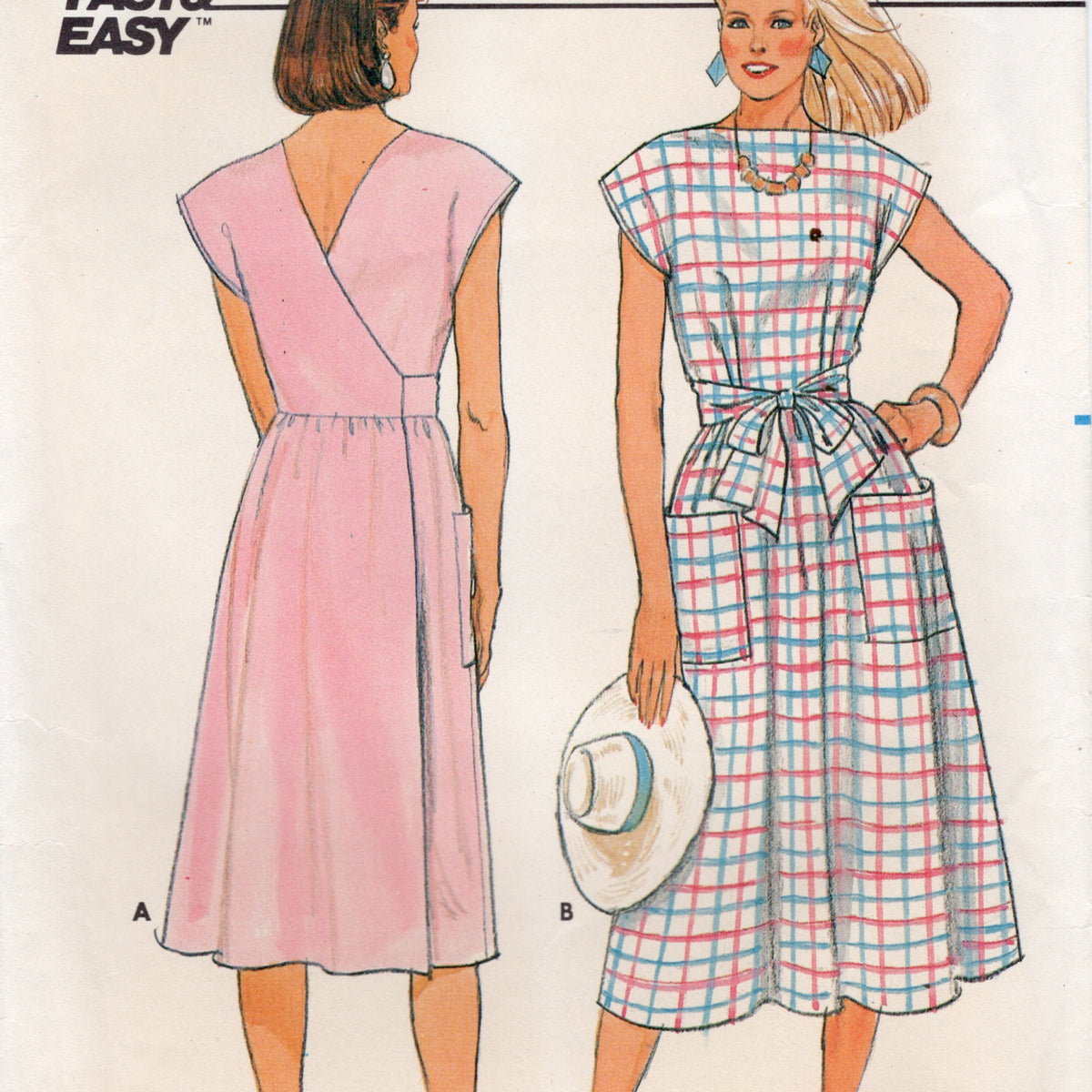 1980's Butterick Back Wrap Dress Pattern with Patch Pockets - Bust 31 ...