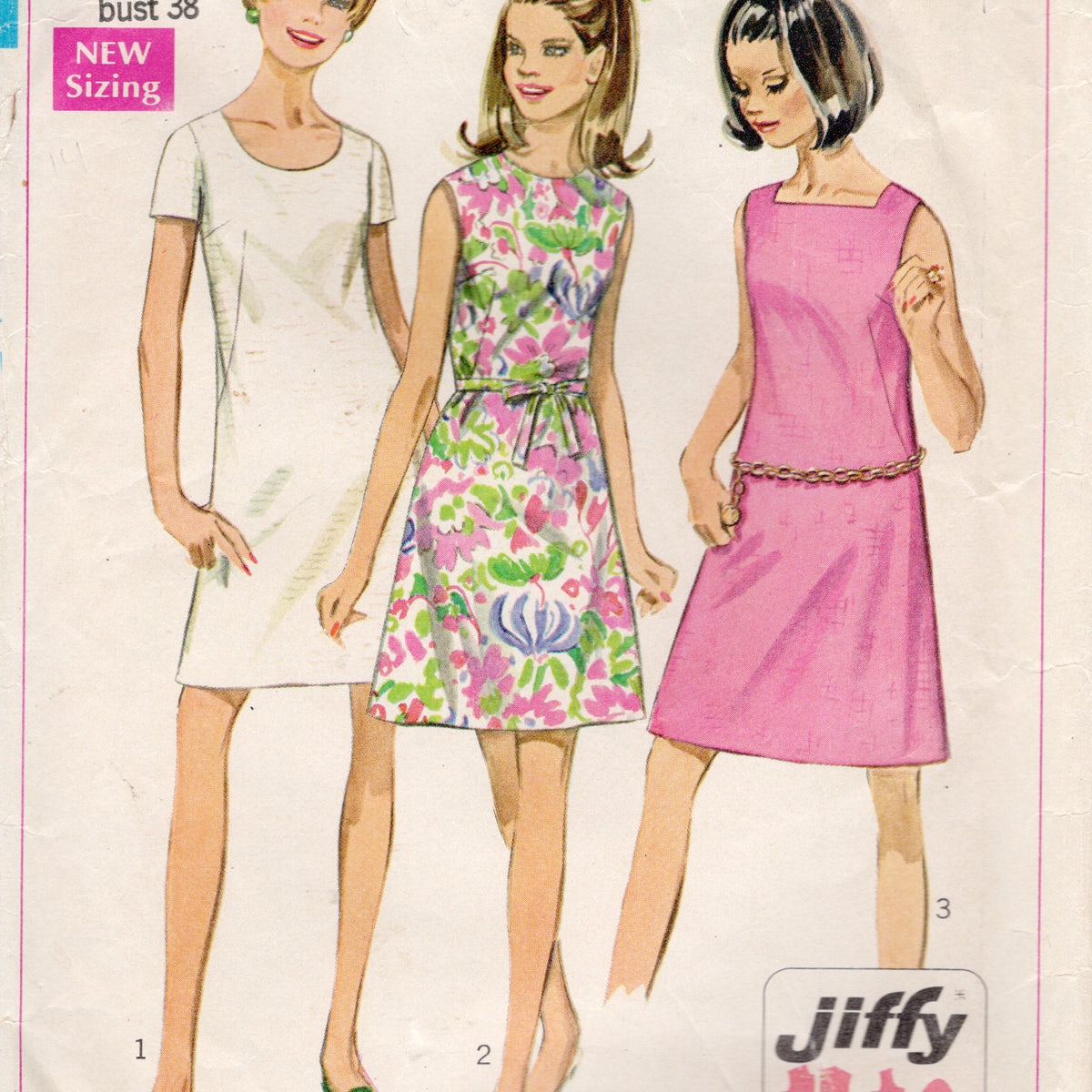 1960's Simplicity Jiffy Dress Pattern - Bust 38" - No. 7627 – Backroom ...