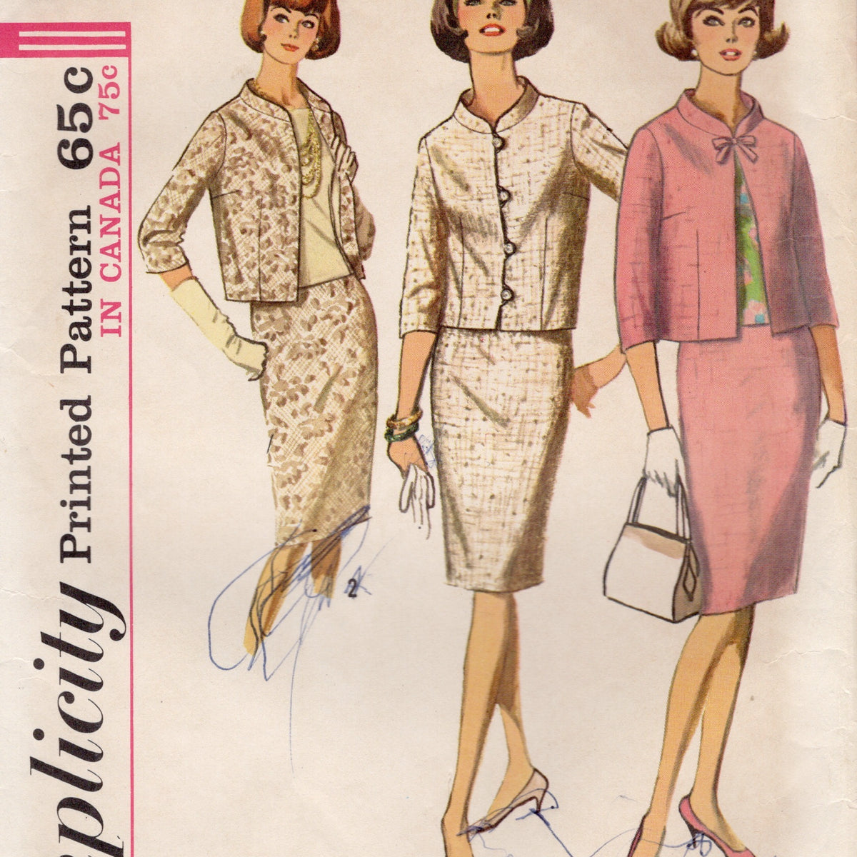 1960's Simplicity Suit and Blouse Pattern - Bust 36" - No. 5881 ...