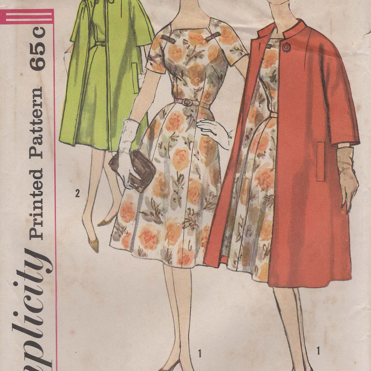 1960's Simplicity Fit and Flare Dress and Coat Pattern - Bust 32" - No ...