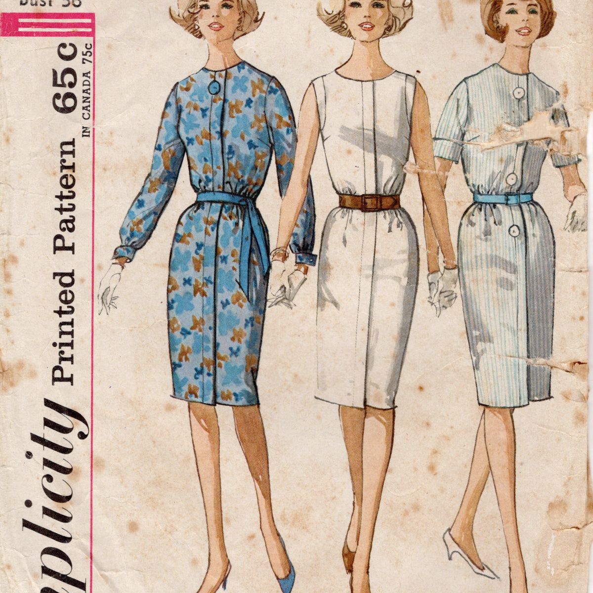 1960's Simplicity Sheath Dress Pattern - Bust 36" - No. 4965 – Backroom ...