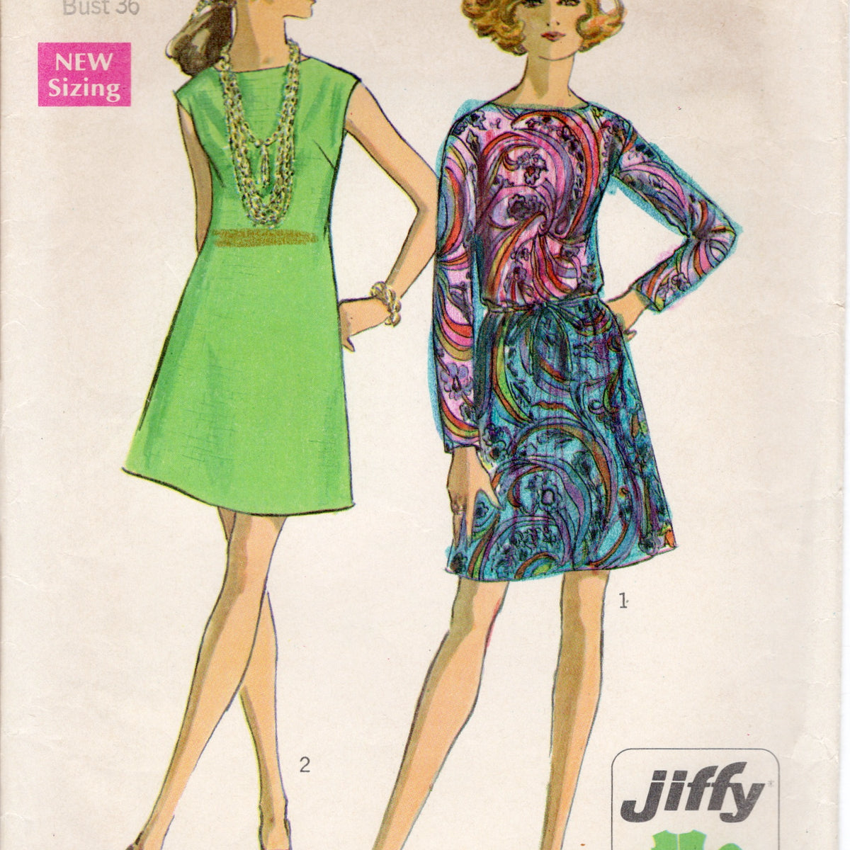 1960's Simplicity Jiffy Dress Pattern - Bust 36" - No. 8181 – Backroom ...