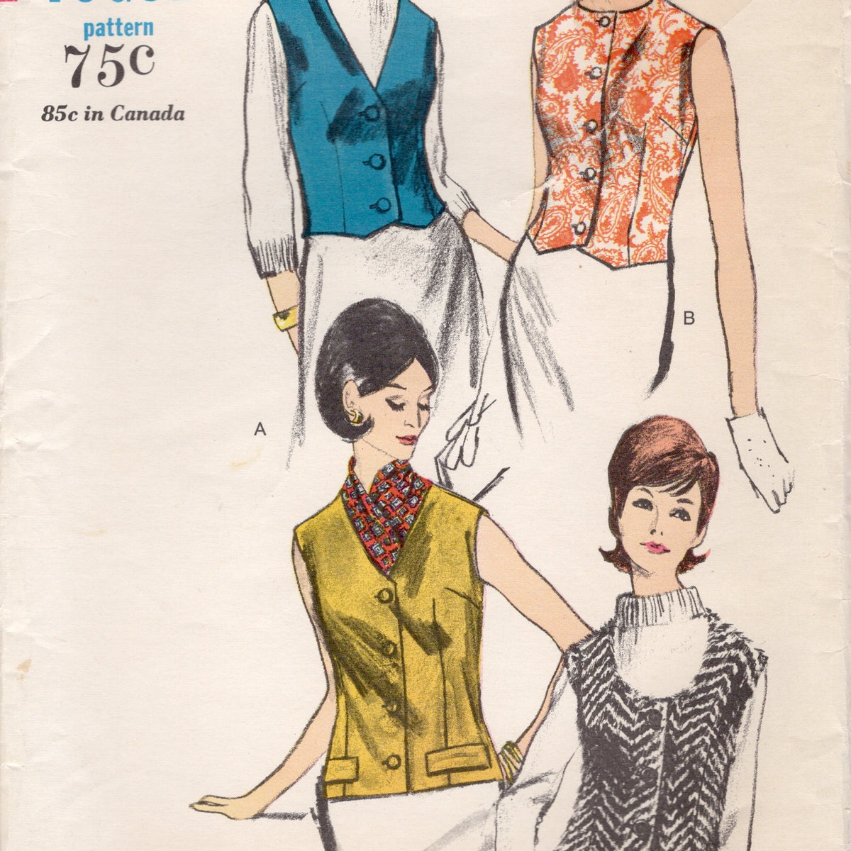 1960's Vogue Vests pattern - Bust 32" - No. 6099 – Backroom Finds