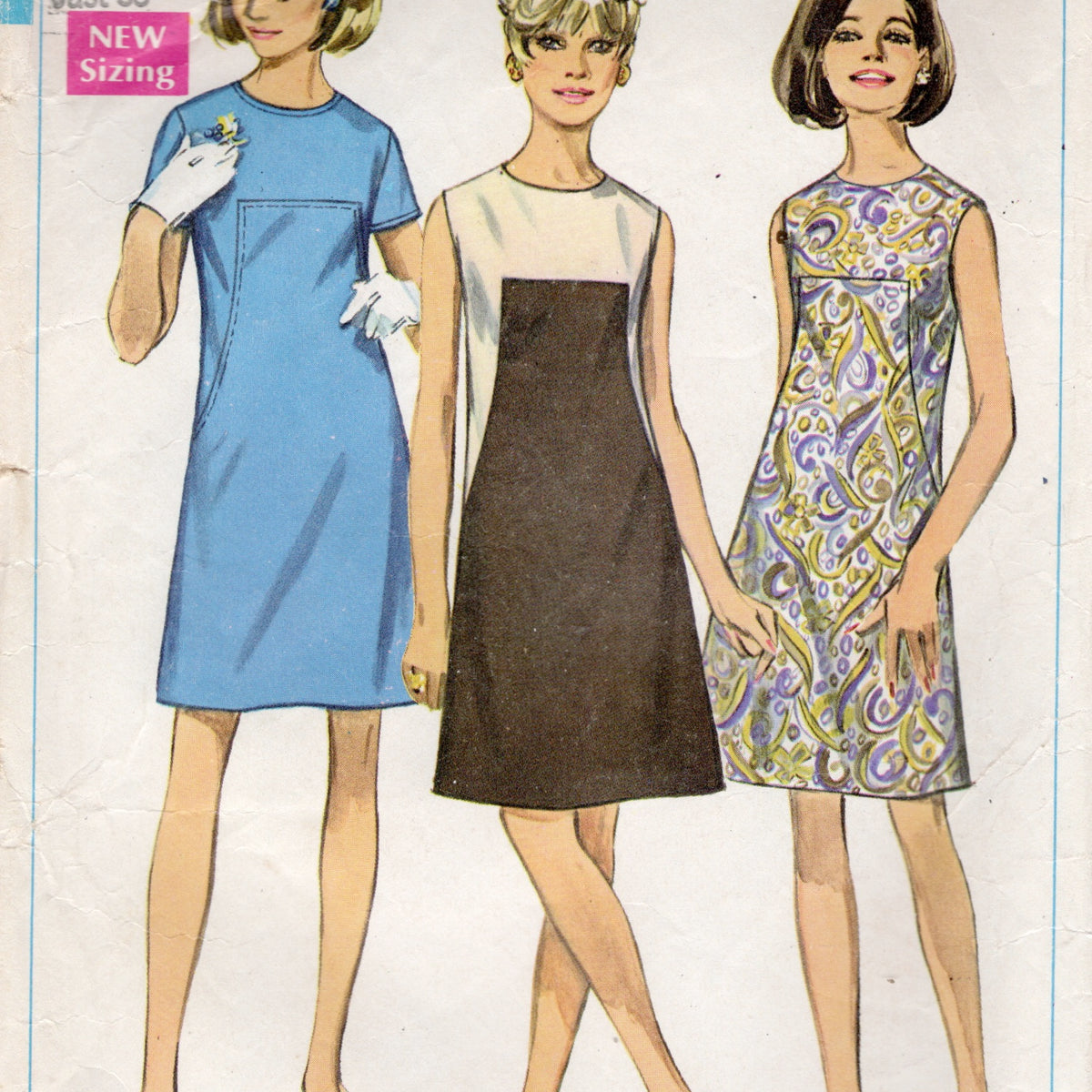 1960's Simplicity Large Yoke Shift Dress Pattern - Bust 38" - No. 7535 ...