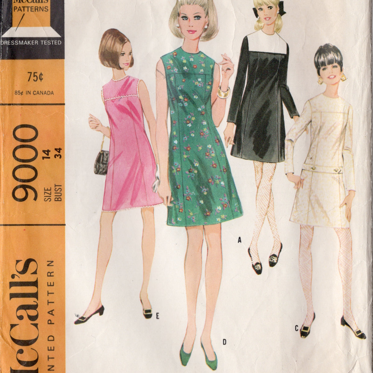1960's McCall's Yoked Princess Line Dress pattern - Bust 34" - No. 900 ...