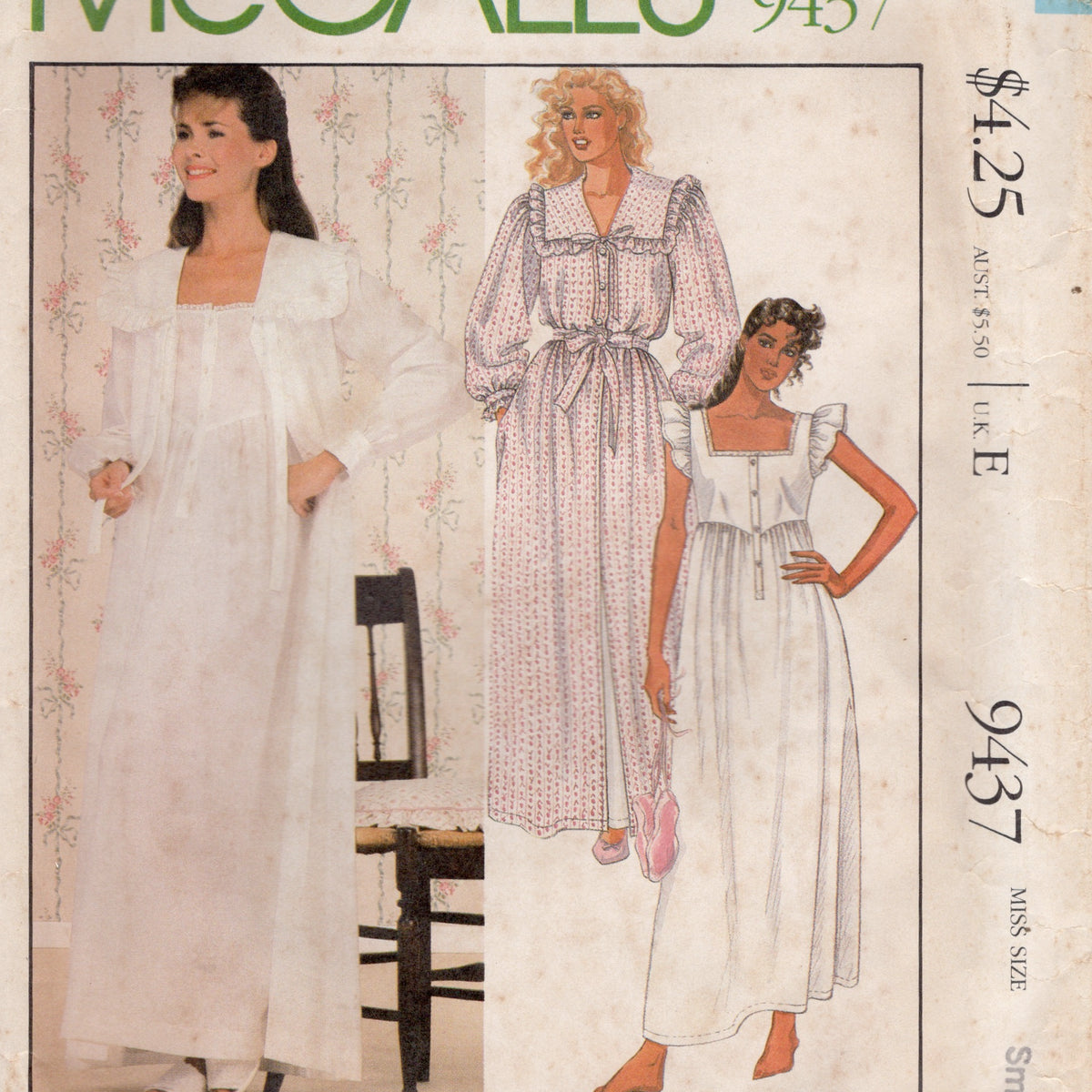 1980's McCall's with Laura Ashley Nightgown and Robe pattern - Bust 32 ...
