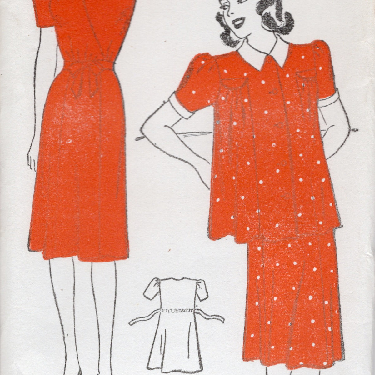 1940's New York Maternity Draw String Dress and Smock Pattern - Bust 3 ...