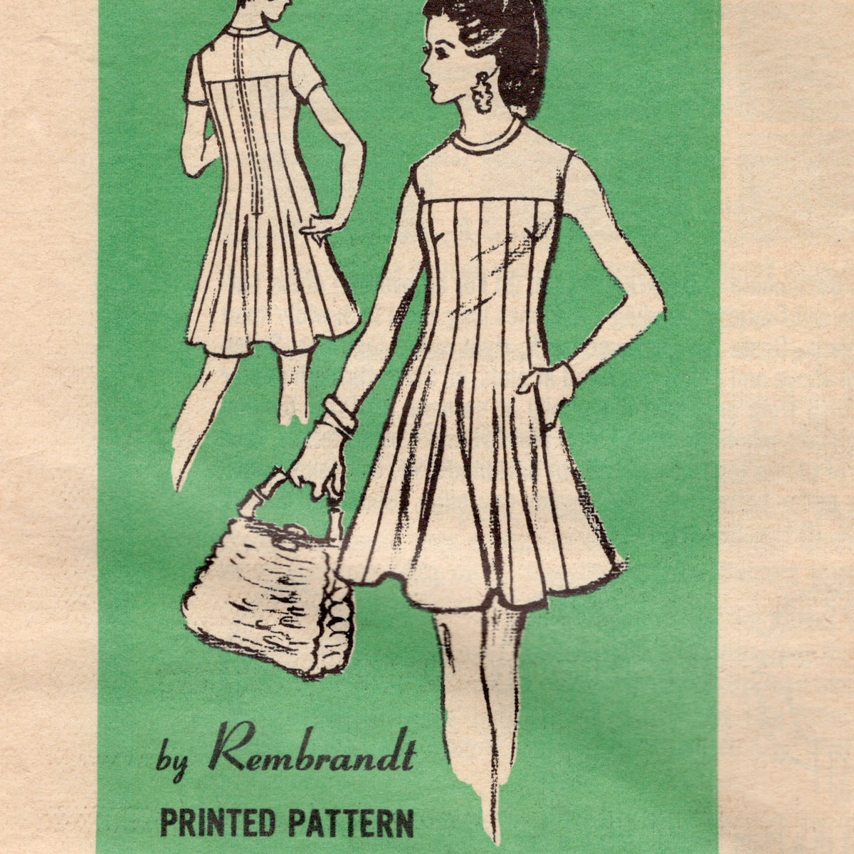 1970's Prominent Designer by Rembrandt Yoked, Thin Gore Dress Pattern ...