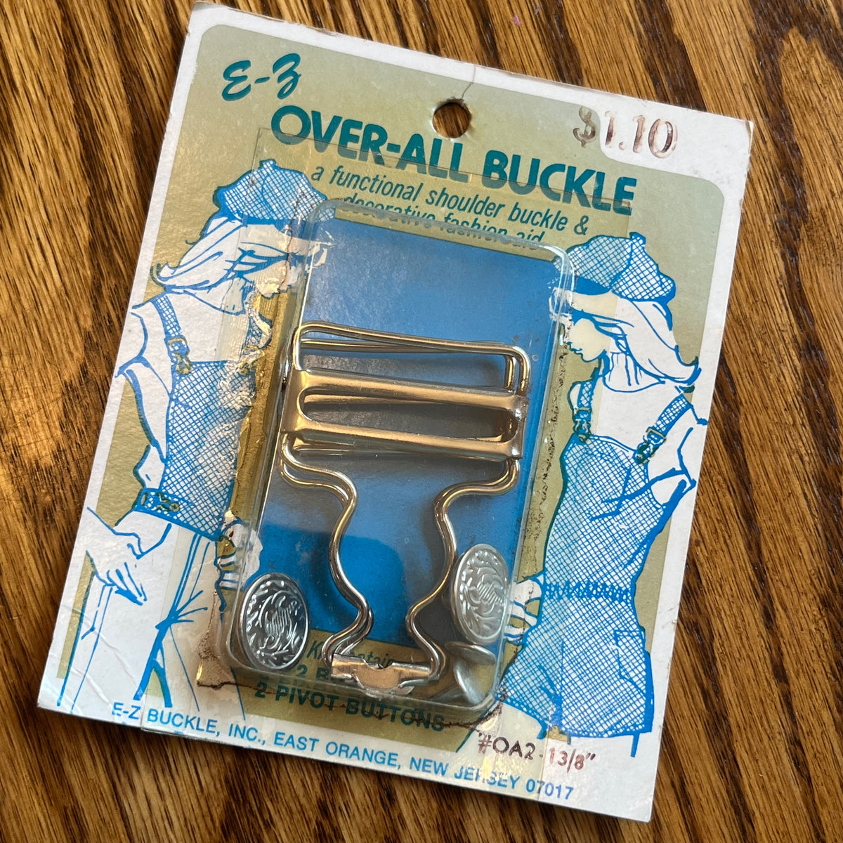 1970's E-Z Overall Buckles with Buttons - Silvet tone - NOS – Backroom ...