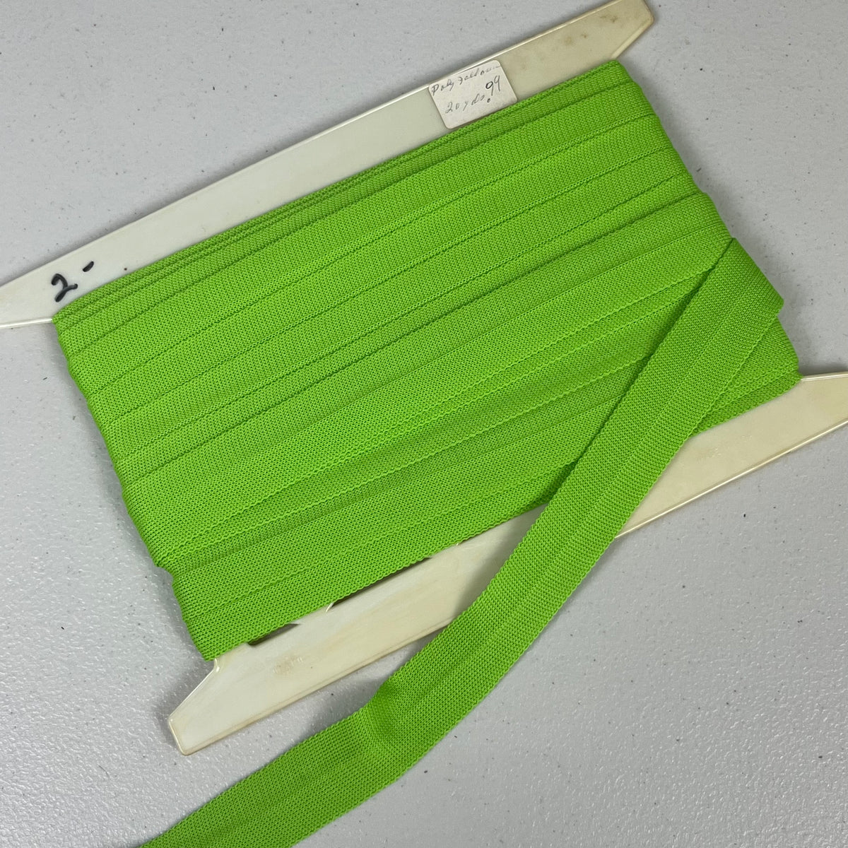 1970’s Bright Greeen Knit Binding - Polyester - BTY – Backroom Finds