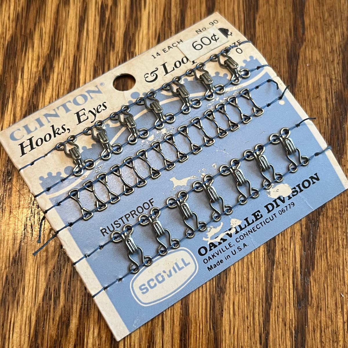 1970's Clinton Scovill Hook & Eye Closures - Silver tone - NOS ...