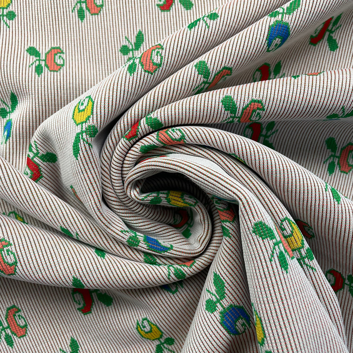 1970’s Weird Tulip Polyester Double-knit Fabric – Backroom Finds