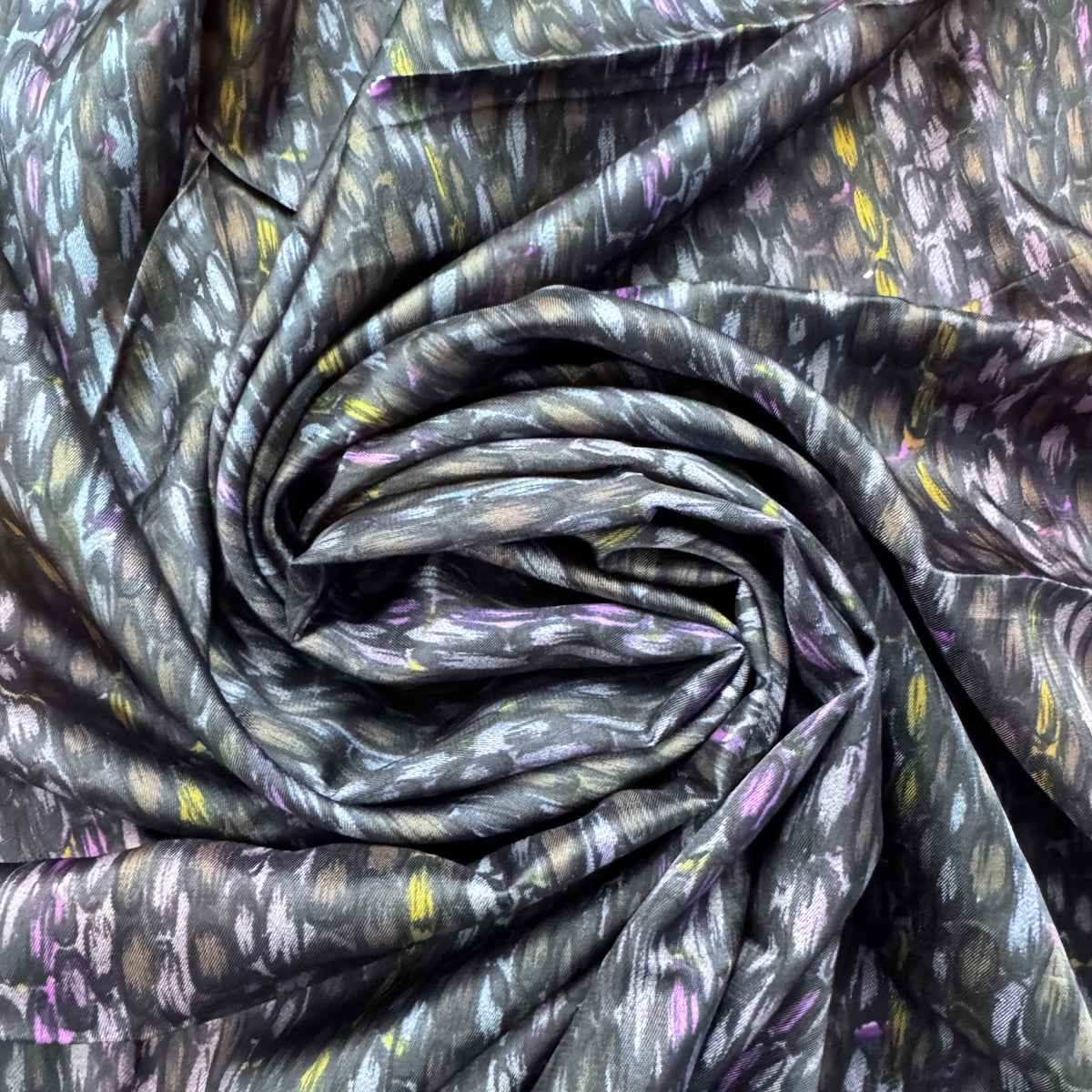 1970’s Purple, Yellow, Brown Pebble Print Acetate fabric (P5 ...