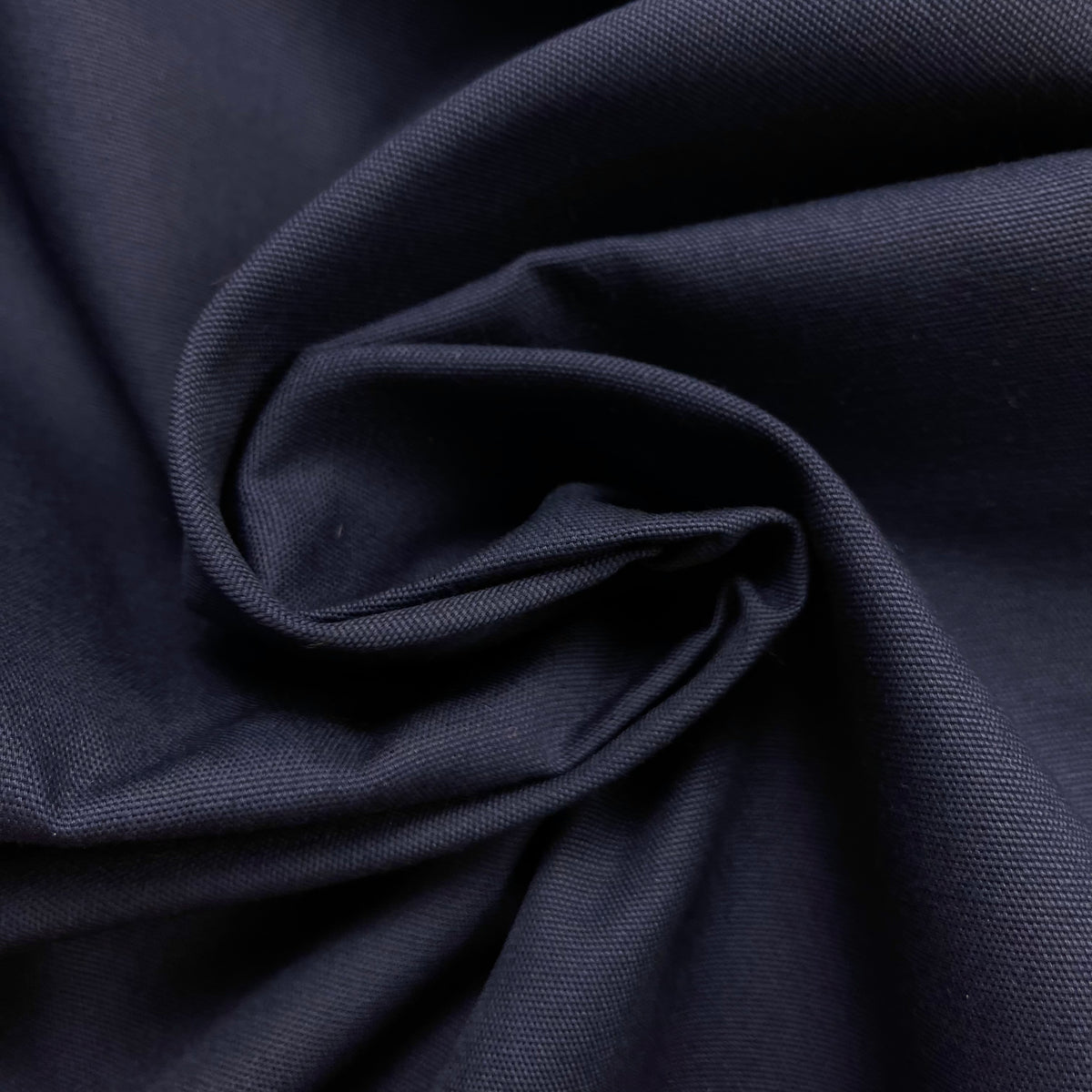 1970’s Deep Navy Blue Solid Fabric - Polyester Cotton Blend- BTY ...