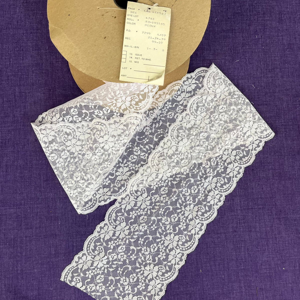 1970’s Extra Wide Blush Pink Peony Floral Lace - BTY – Backroom Finds