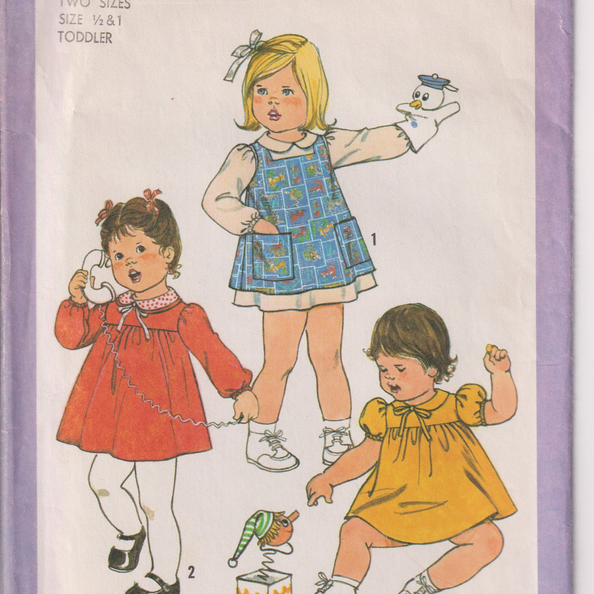 1970's Simplicity Toddlers' Dress and Pinafore - Breast 19" - No. 8691 ...