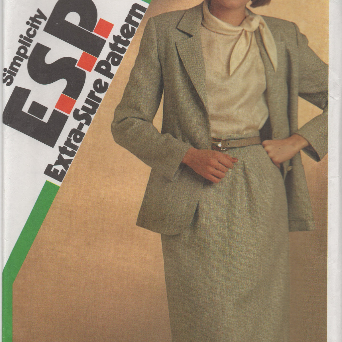 1980's Simplicity Suit with A line Skirt and Boxy Jacket - Bust 34-36 ...