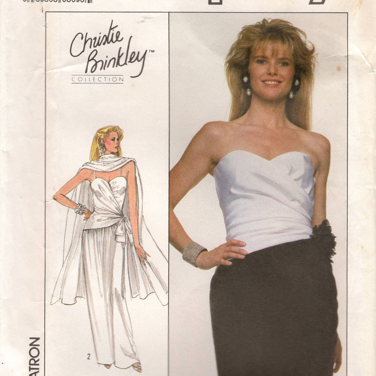1980's Simplicity Strapless Dress pattern with Surplice Draped bodice ...
